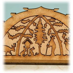 3D Winter Forest MDF Wood Scene for seasonal decorating